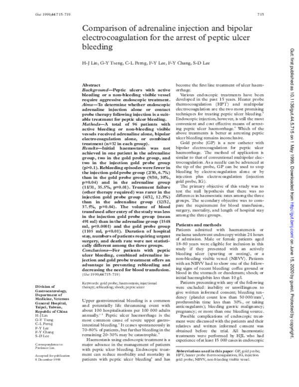 (PDF) Comparison of adrenaline injection and bipolar electrocoagulation ...