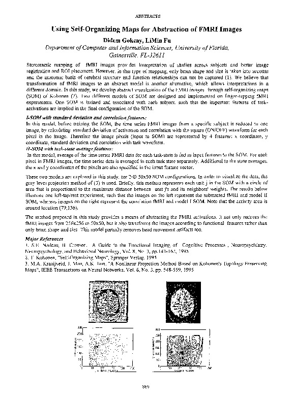 (PDF) Using self-organizing maps for abstraction of FMRI images | Didem Gokcay - Academia.edu