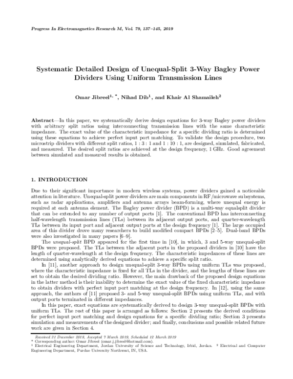(PDF) Systematic Detailed Design of Unequal-Split 3-WAY Bagley Power ...