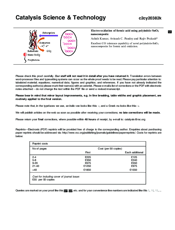 (PDF) Catalysis Science & Technology of formic acid using polyindole-SnO 2 nanocomposite ...