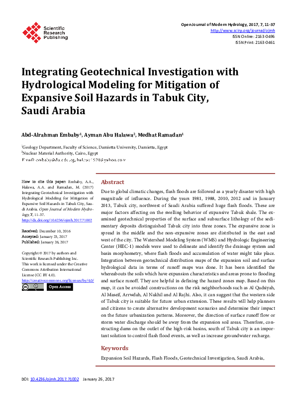 (PDF) Integrating Geotechnical Investigation with Hydrological Modeling ...