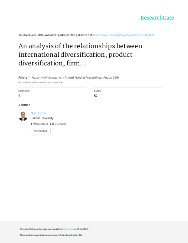 (PDF) An Analysis of the Relationships Between International ...
