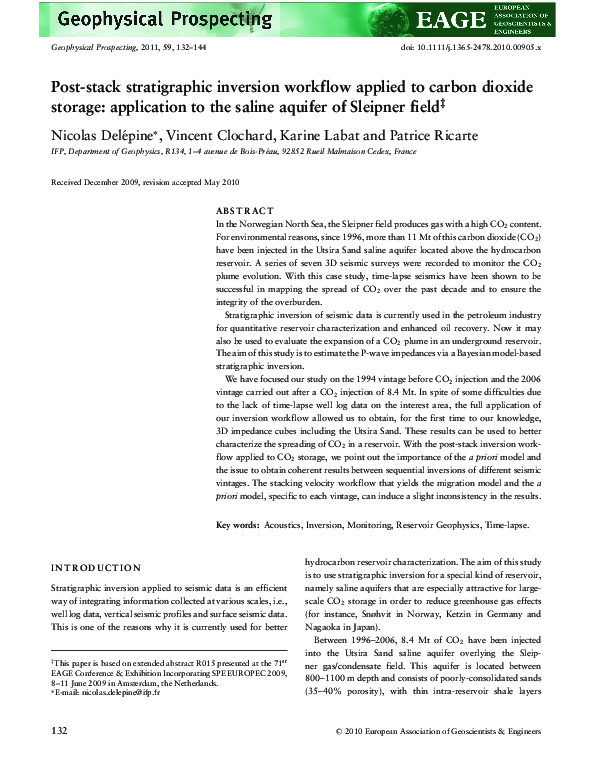 (PDF) Post-stack stratigraphic inversion workflow applied to carbon ...