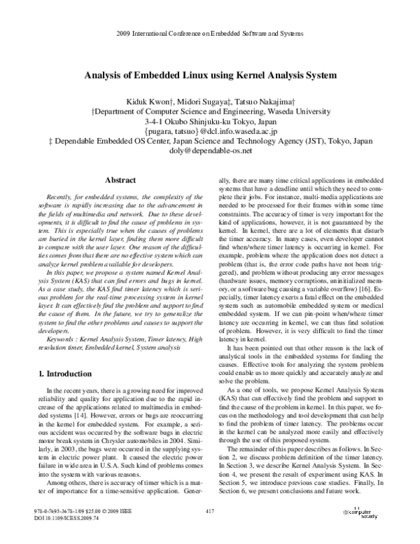 (PDF) Analysis of Embedded Linux Using Kernel Analysis System