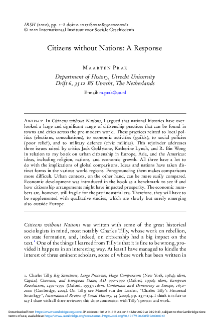 (PDF) Citizens without Nations: A Response