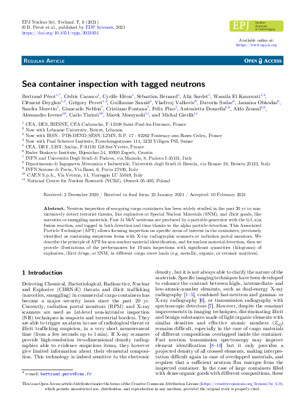 (PDF) Sea container inspection with tagged neutrons