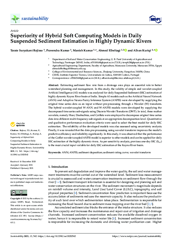 Superiority Of Hybrid Soft Computing Models In Daily Suspended Sediment Estimation In Highly