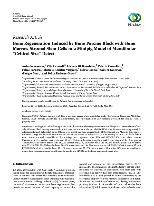 (PDF) Bone Regeneration Induced by Bone Porcine Block with Bone Marrow ...