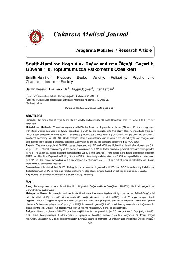 (PDF) Snaith-Hamilton Hoşnutluk Değerlendirme Ölçeği: Geçerlik ...