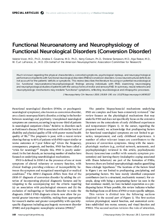 (PDF) Functional Neuroanatomy and Neurophysiology of Functional ...