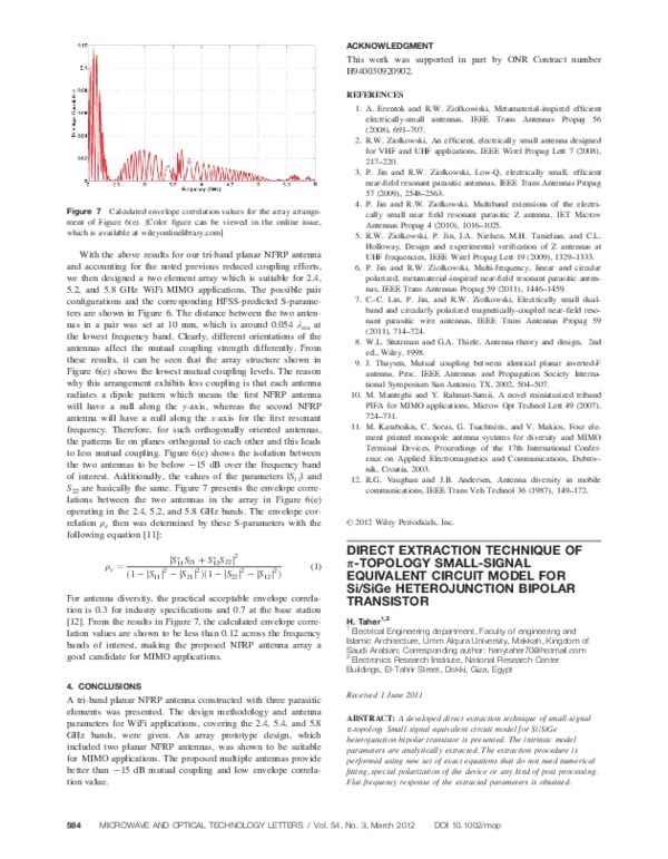 (PDF) Direct extraction technique of π-topology small-signal equivalent ...