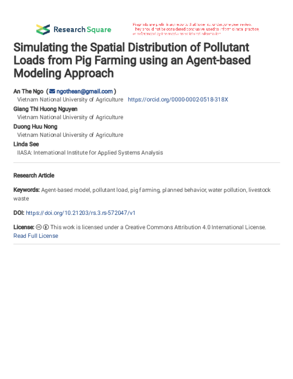 (PDF) Simulating the Spatial Distribution of Pollutant Loads from Pig ...