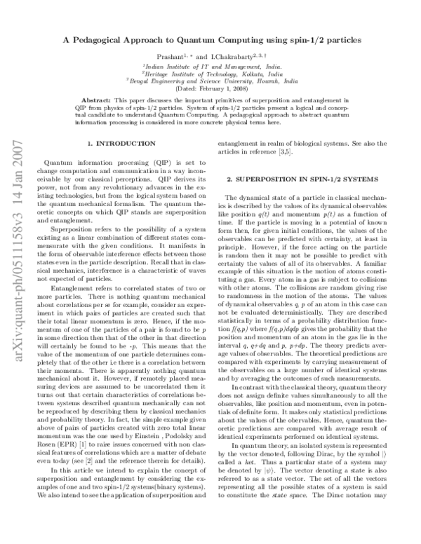 (PDF) Superposition and Entanglement: Pillars of Quantum Information ...