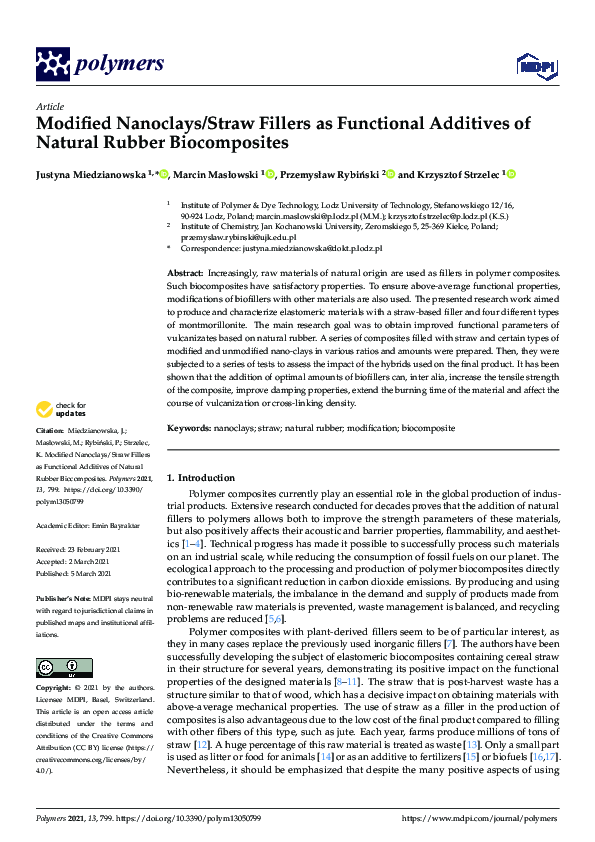 (PDF) Modified Nanoclays/Straw Fillers as Functional Additives of ...