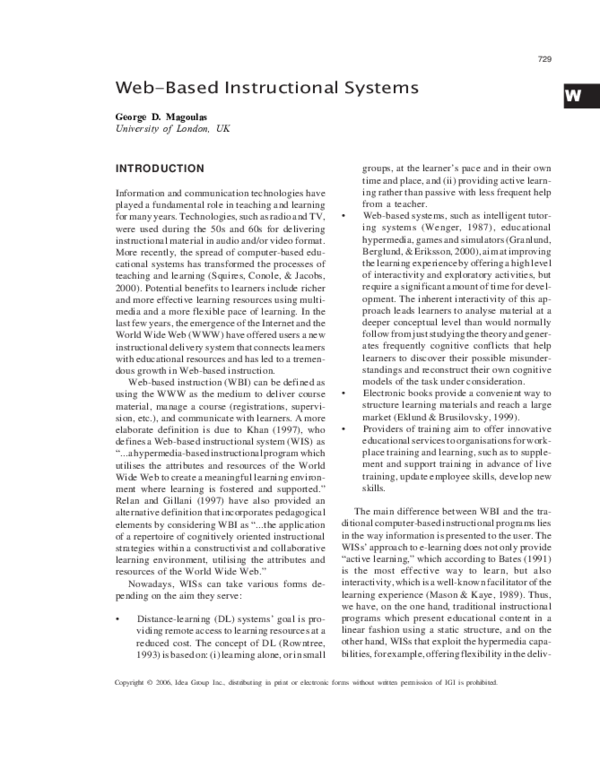 (PDF) Web-Based Instructional Systems