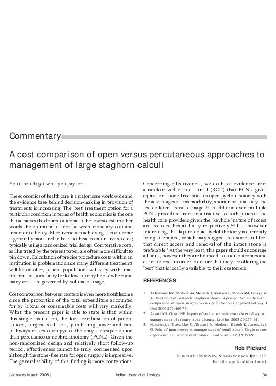 (PDF) A cost comparison of open versus percutaneous approaches to ...