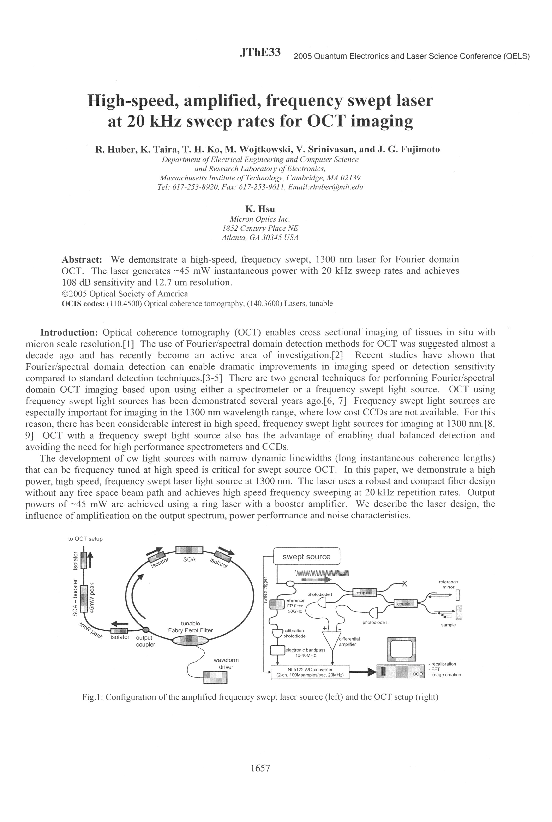 (PDF) High-speed, amplified, frequency swept laser at 20 kHz sweep ...