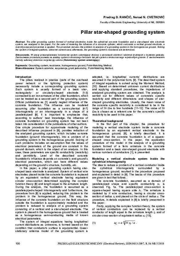 (PDF) Pillar star-shaped grounding system