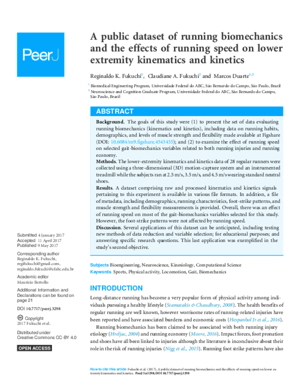 (PDF) A public dataset of running biomechanics and the effects of ...