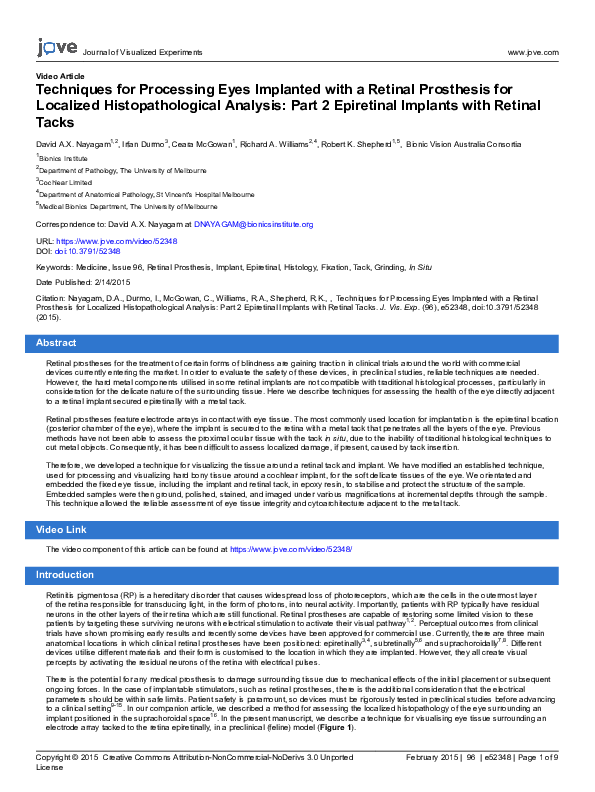 (PDF) Techniques for Processing Eyes Implanted With a Retinal Prosthesis for Localized ...