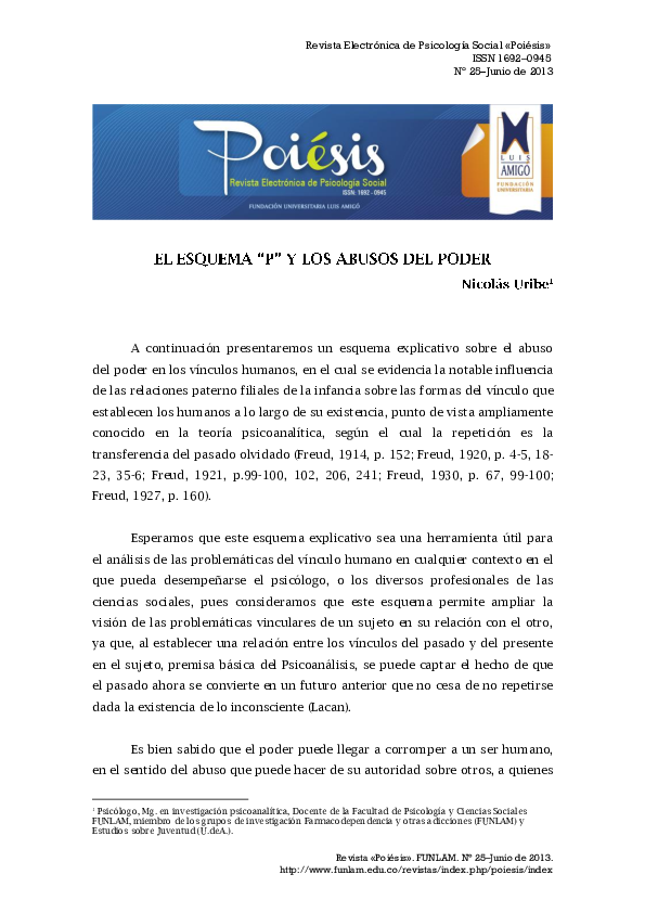(PDF) El esquema "P" y los abusos del poder