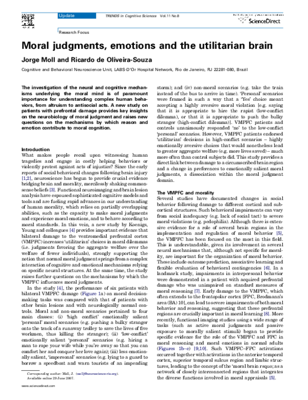 PDF Moral Judgments Emotions And The Utilitarian Brain Ricardo De pdf-moral-judgments-emotions-and-the-utilitarian-brain-ricardo-de