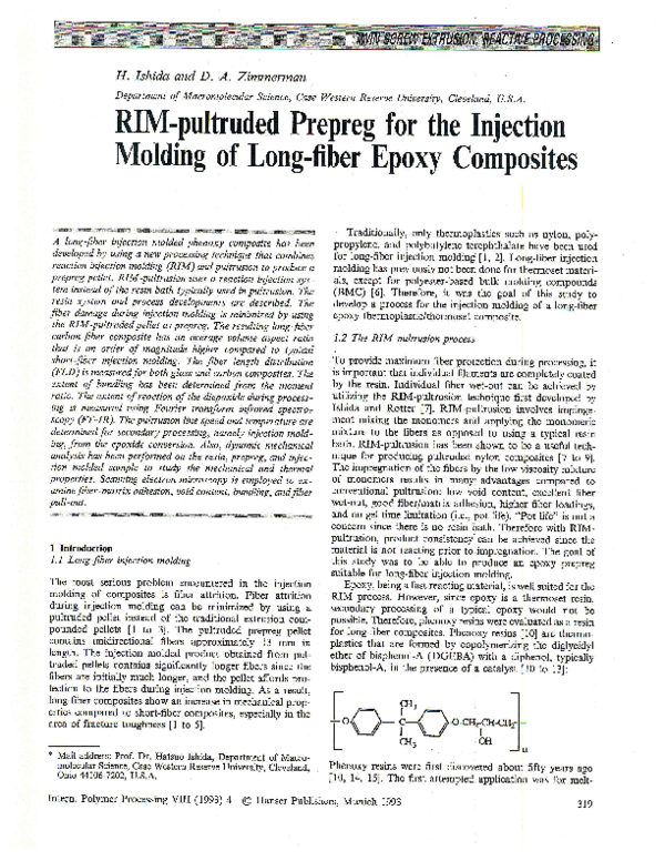 (PDF) RIM-pultruded Prepreg for the Injection Molding of Long-fiber ...