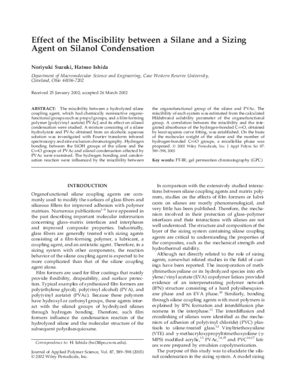 (PDF) Effect of the miscibility between a silane and a sizing agent on ...