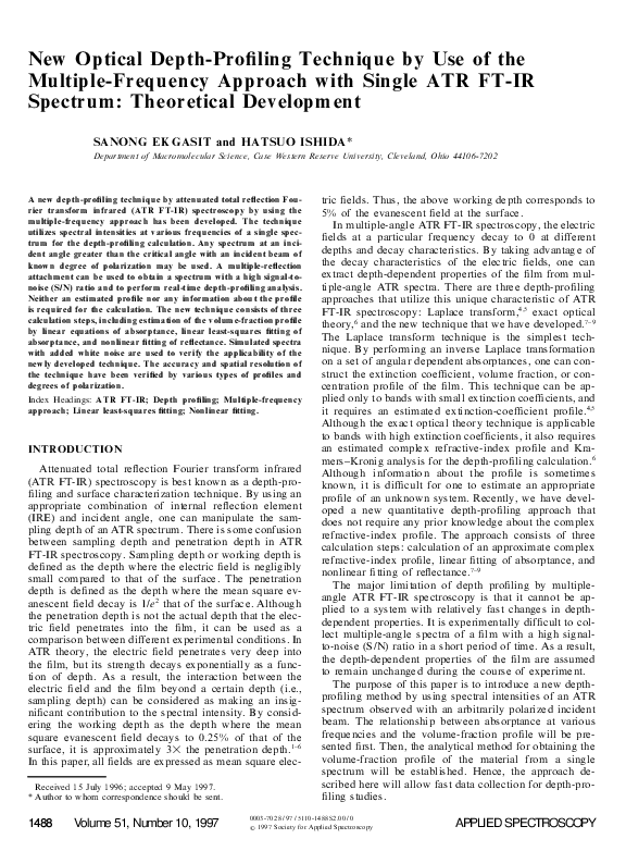 (PDF) New Optical Depth-Profiling Technique by Use of the Multiple ...