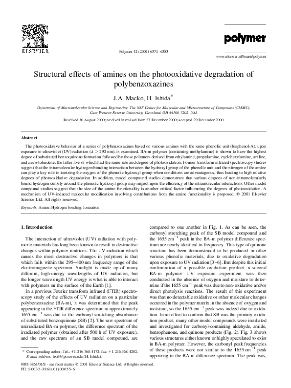 (PDF) Structural effects of amines on the photooxidative degradation of ...
