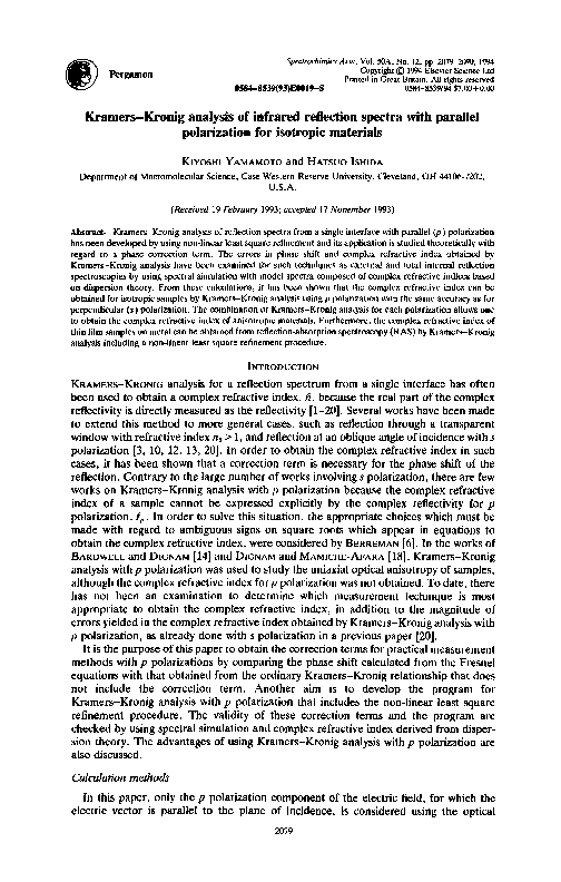 (PDF) Kramers—Kronig analysis of infrared reflection spectra with ...