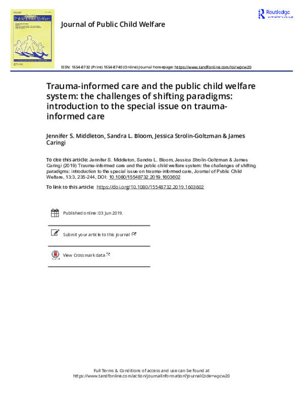 (PDF) Trauma-informed care and the public child welfare system: the ...