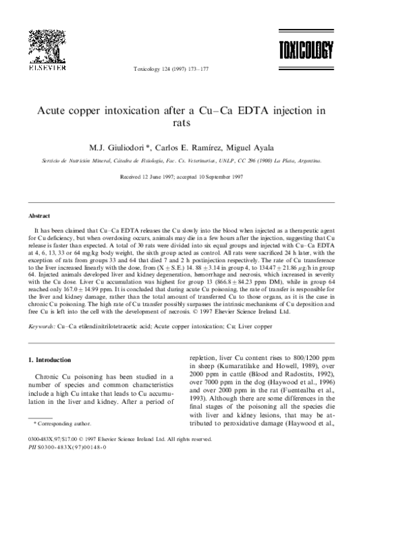 (PDF) Acute copper intoxication after a Cu–Ca EDTA injection in rats ...