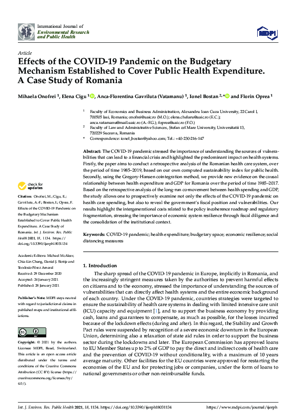 (PDF) Effects of the COVID-19 Pandemic on the Budgetary Mechanism ...