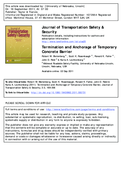 (PDF) Termination and Anchorage of Temporary Concrete Barriers