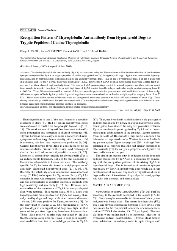 (PDF) Recognition Pattern of Thyroglobulin Autoantibody from ...