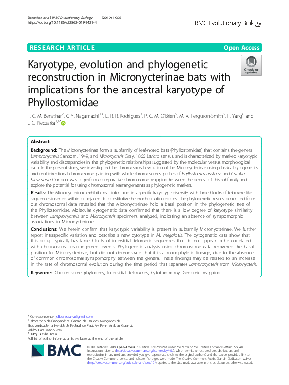 (PDF) Karyotype, evolution and phylogenetic reconstruction in ...