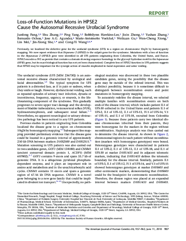 (PDF) Loss-of-Function Mutations in HPSE2 Cause the Autosomal Recessive ...