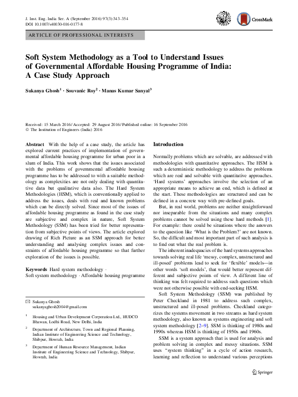 (PDF) Soft System Methodology as a Tool to Understand Issues of ...