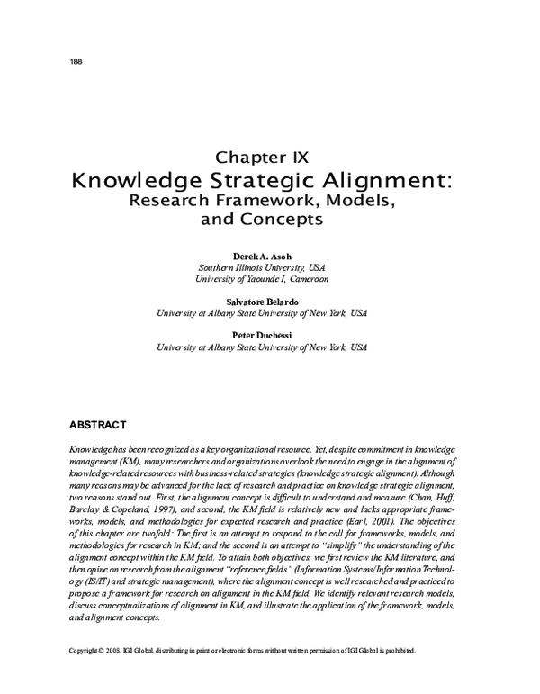 (PDF) Knowledge Strategic Alignment