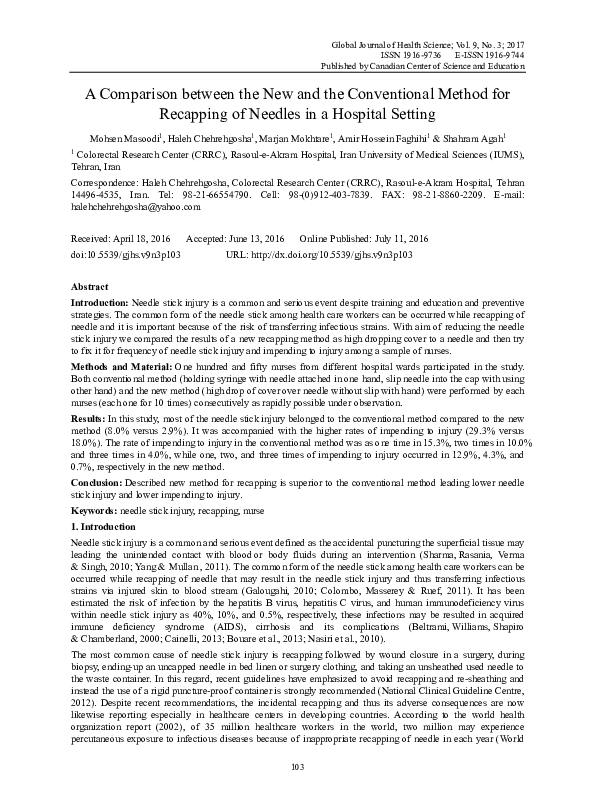 (PDF) A Comparison between the New and the Conventional Method for ...
