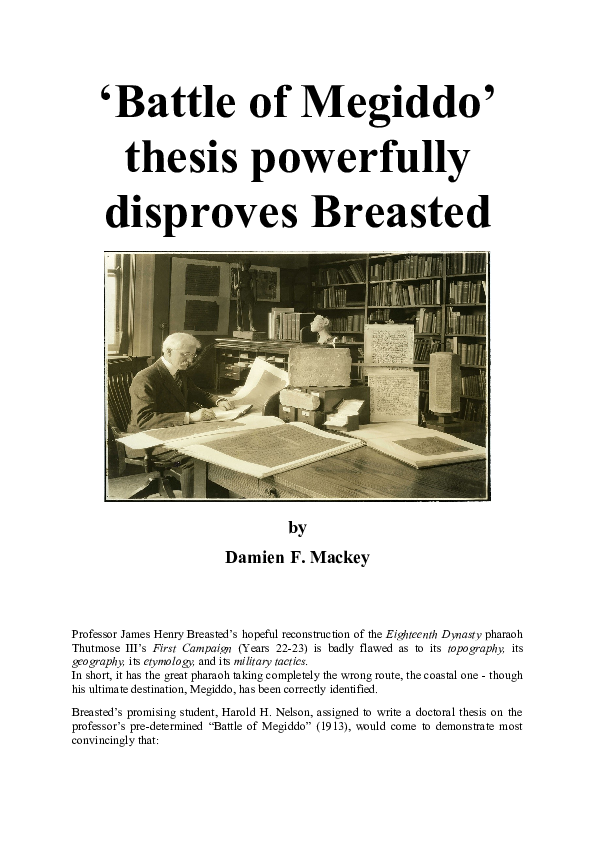 (DOC) "Battle of Megiddo" thesis powerfully disproves Breasted