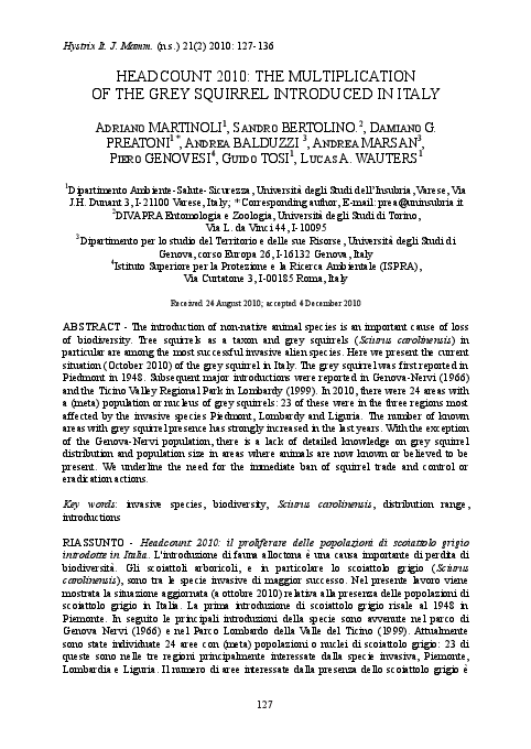 (PDF) Headcount 2010: the multiplication of the grey squirrel ...