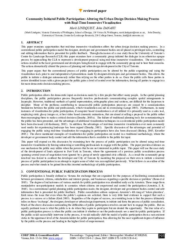 (PDF) Community Initiated Public Participation: Altering the Urban ...