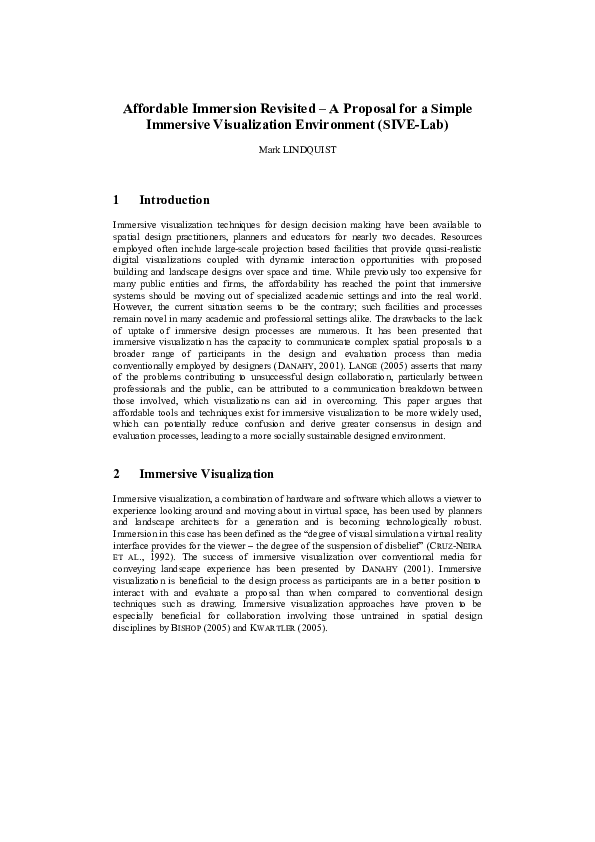 (PDF) Affordable Immersion Revisited: A Proposal for a Simple Immersive ...
