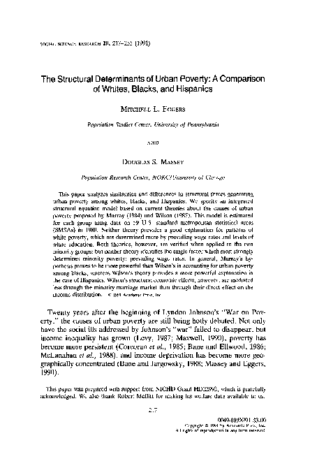 (PDF) The structural determinants of urban poverty: A comparison of ...