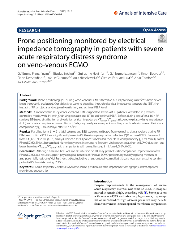 Prone positioning monitored by electrical impedance tomography in ...