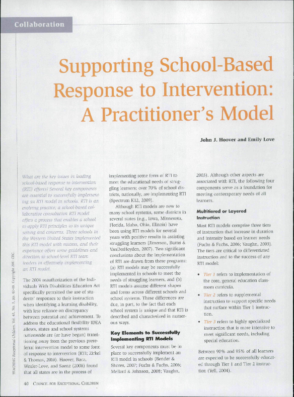 (PDF) Supporting School-Based Response to Intervention: A Practitioner ...