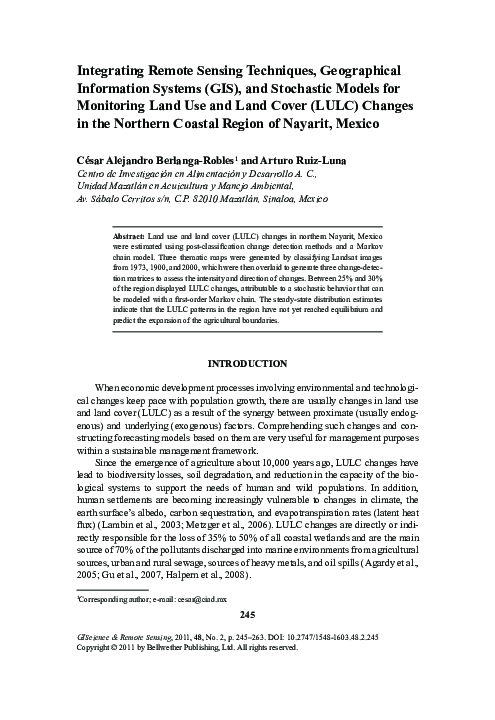(PDF) Integrating Remote Sensing Techniques, Geographical Information Systems (GIS), and ...