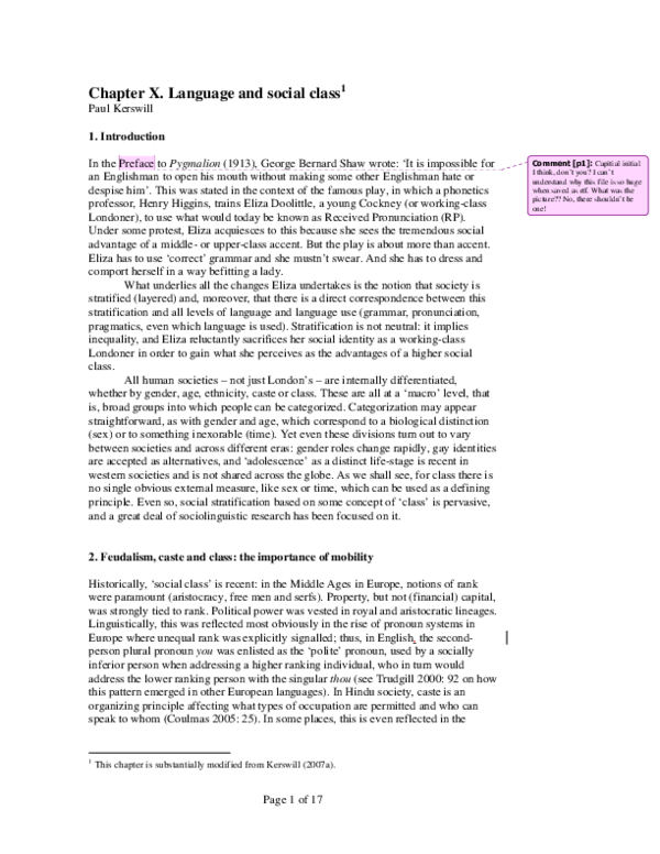 (PDF) Language and social class